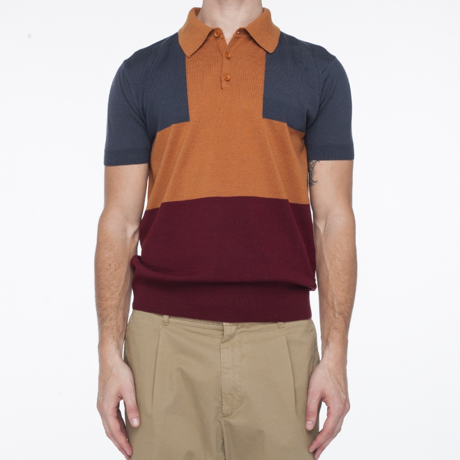 Polo Pardo Arena Granate Azul Tenkey | TENKEY